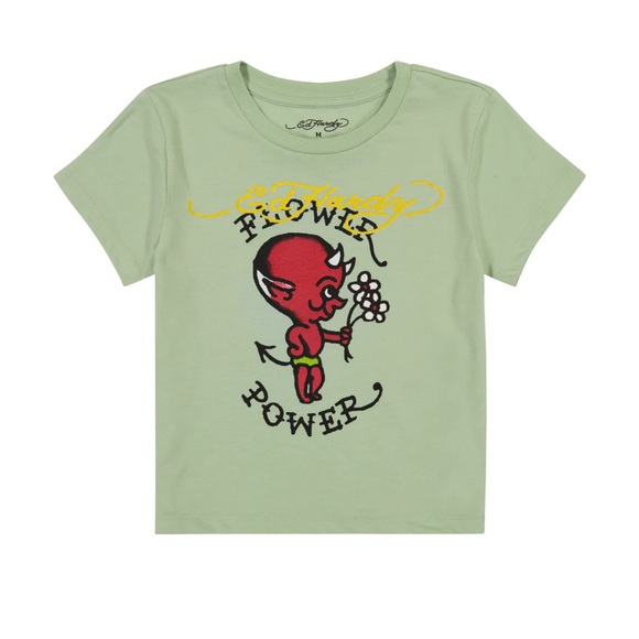 Ed Hardy | Tops | Nwt Ed Hardy Baby Devil Flower Baby Tee Green Medium ...